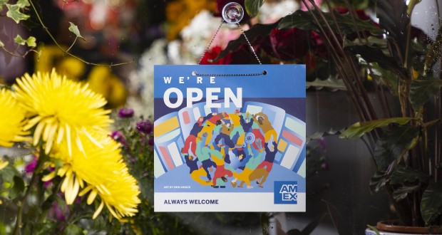 American Express teams with artist to create welcoming signage for ...