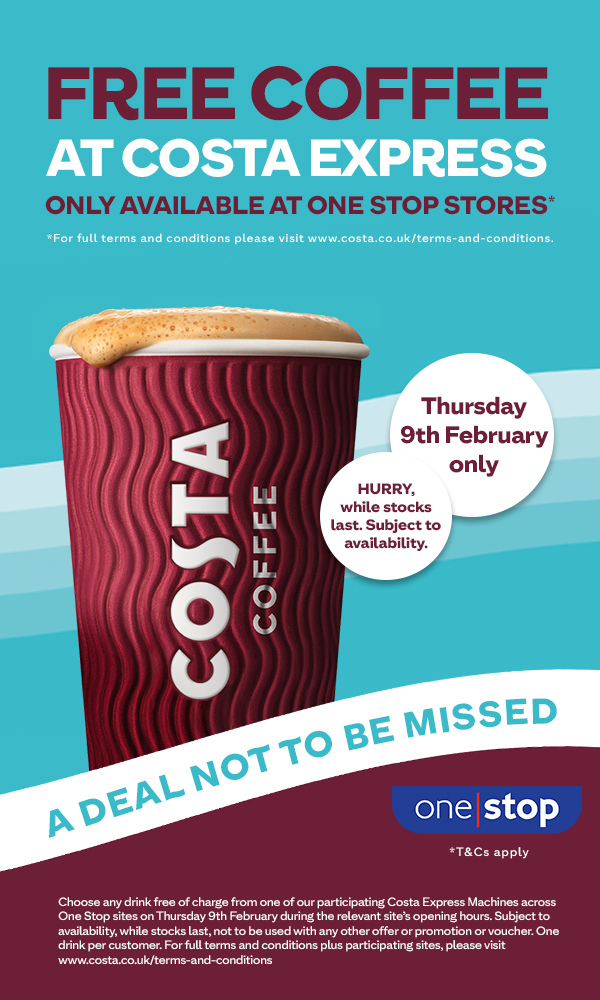 One Stop offers customers a free Costa | Talking Retail