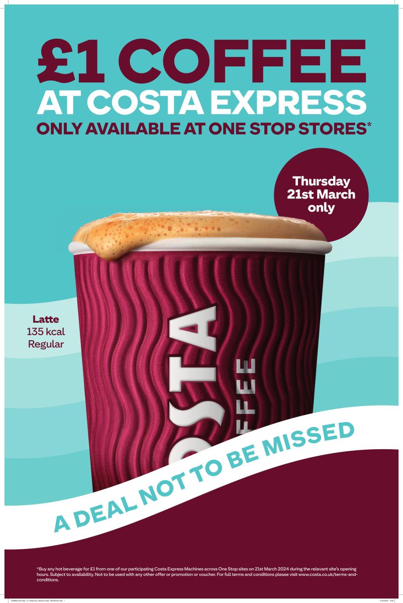 £1 Costa Coffee for a day at participating One Stop stores | Talking Retail